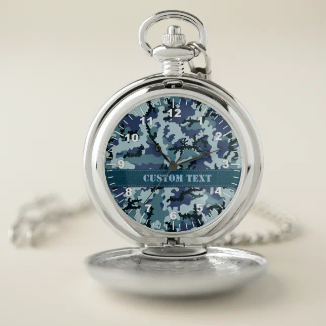 Navy Camouflage Pocket Watch | Zazzle