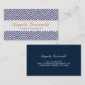 Navy Chevron Business Cards | Zazzle