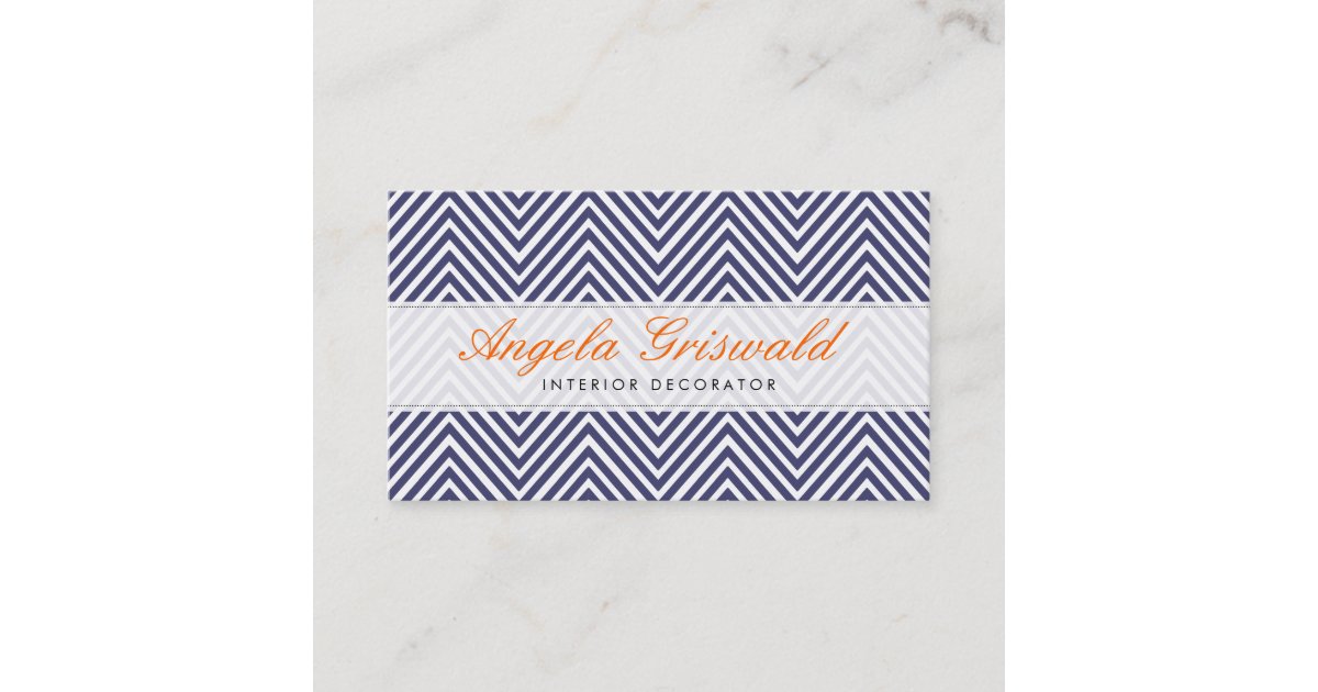 Navy Chevron Business Cards | Zazzle
