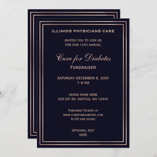 Navy Classy Corporate party Invitation | Zazzle