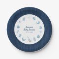 Navy Denim Blue Jean Baby Shower Paper Plates | Zazzle