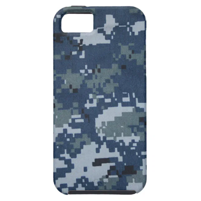 Navy Digital Camouflage iPhone 5 Case | Zazzle