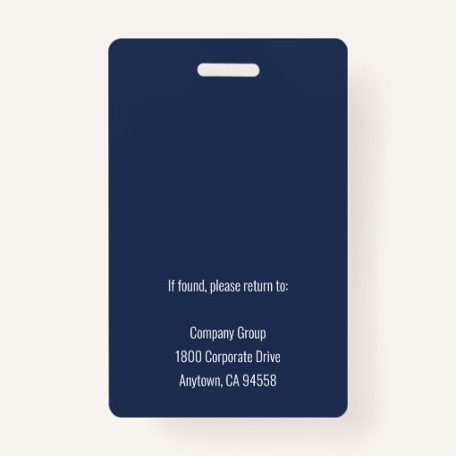 Navy | Employee Photo ID Company Security Badge | Zazzle