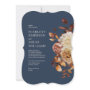 Navy Fall Floral Wedding Invitation | Zazzle