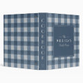Navy Farmhouse Plaid Family Recipe Cookbook 3 Ring Binder | Zazzle