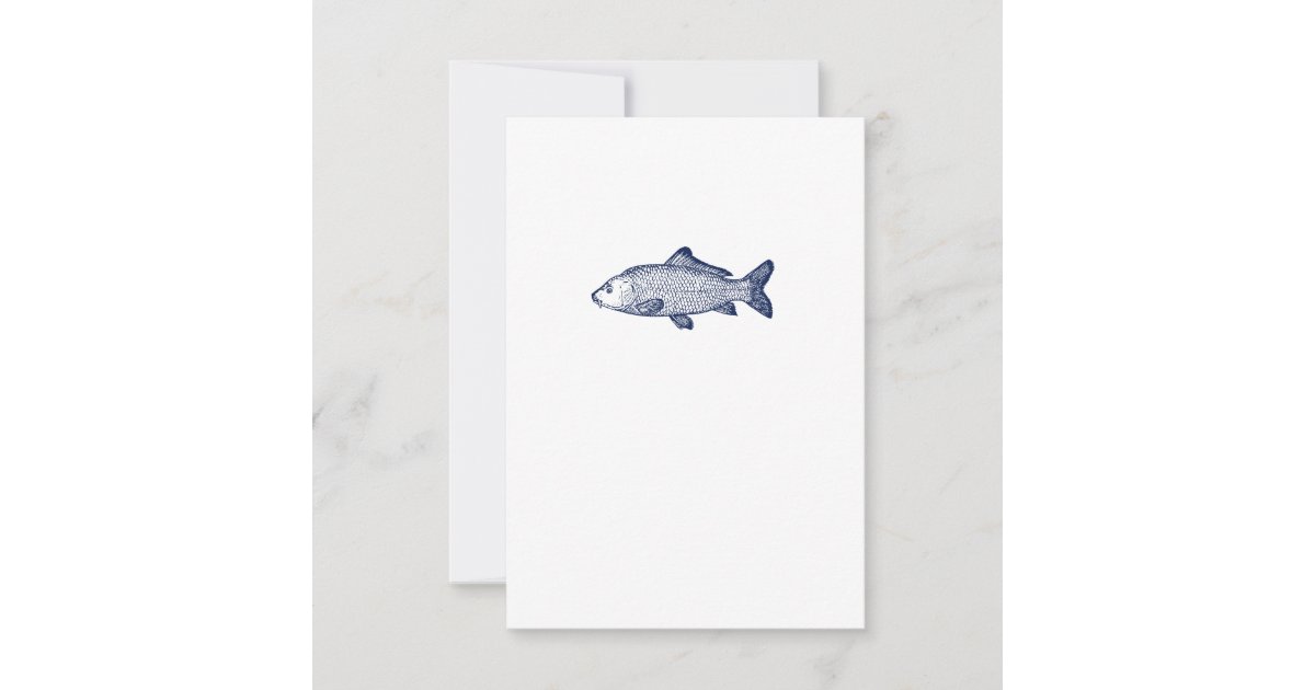 Navy Fish Thank You Card | Zazzle