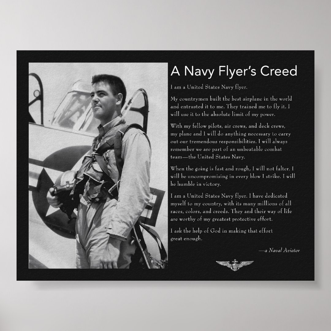 Navy Flyer's Creed Poster | Zazzle