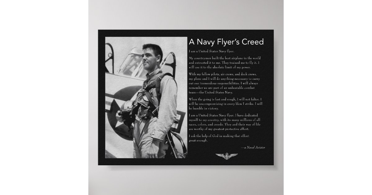Navy Flyer's Creed Poster | Zazzle