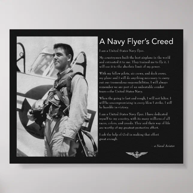 Navy Flyer's Creed Poster | Zazzle