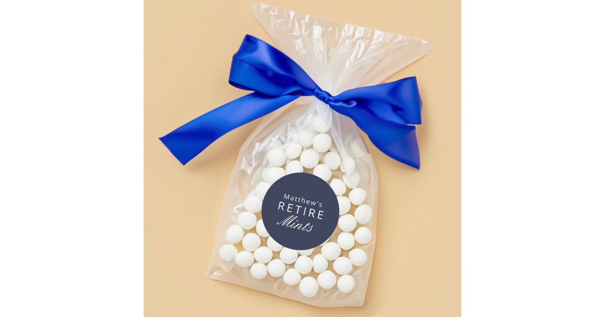 Navy Funny Retire Mints Retirement Party Favor Classic Round Sticker ...