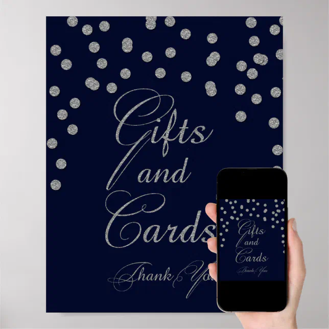 Navy Glitter gifts and cards Sign | Zazzle