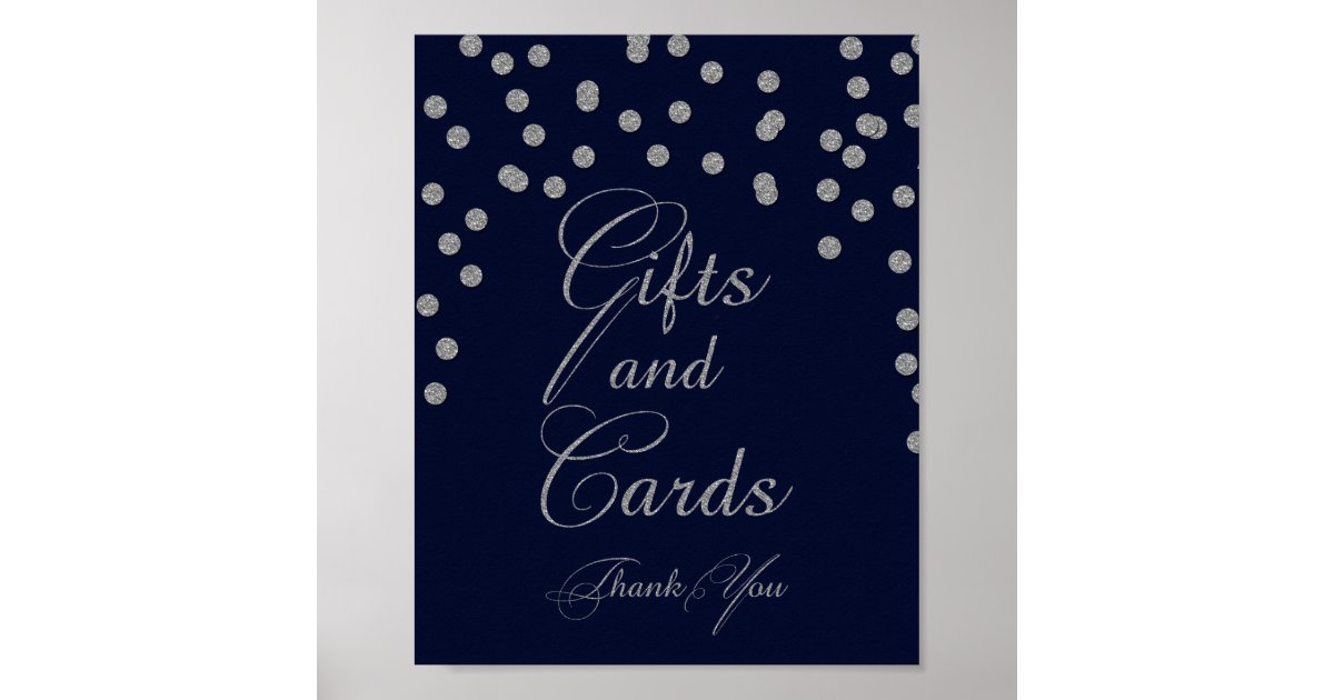 Navy Glitter gifts and cards Sign | Zazzle