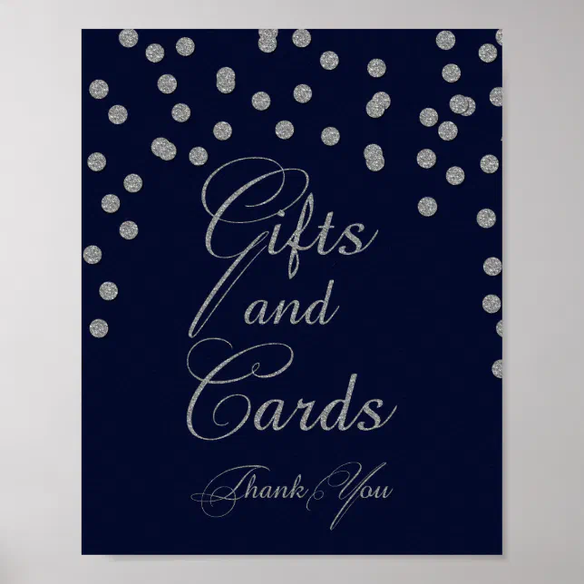 Navy Glitter gifts and cards Sign | Zazzle
