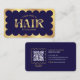 Navy & Gold Elegant Modern QR Code Hair Stylist Business Card | Zazzle