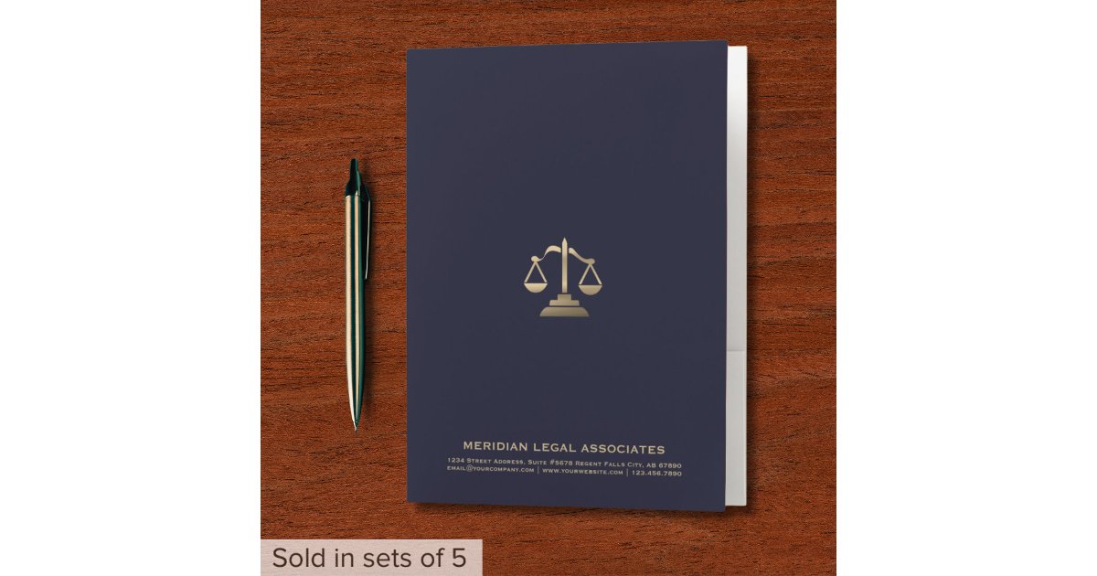 Navy Gold Legal Document Folder | Zazzle