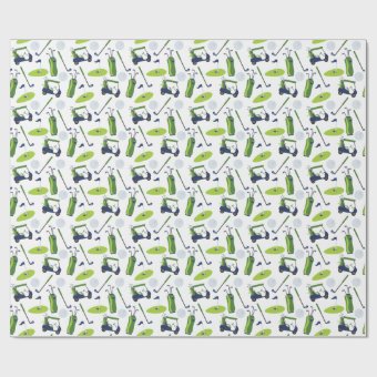 Navy & Green Golf Wrapping Paper | Zazzle