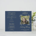 Navy Hand Lettered Chic Flourish Funeral Memorial | Zazzle