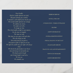 Navy Hand Lettered Chic Flourish Funeral Memorial | Zazzle