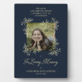 Navy Hand Lettered Chic Flourish Funeral Memorial Plaque | Zazzle