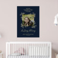 Navy Hand Lettered Chic Flourish Funeral Memorial Poster | Zazzle