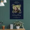 Navy Hand Lettered Chic Flourish Funeral Memorial Poster | Zazzle