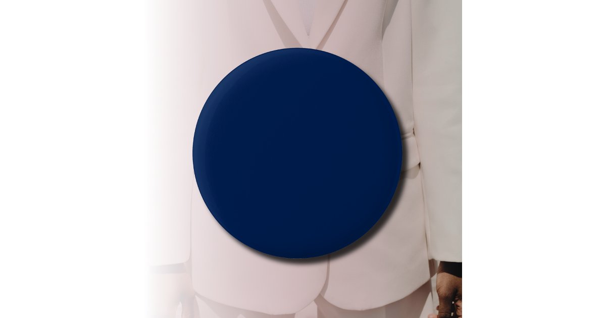 Navy Indigo Solid Color | Classic and Elegant Button | Zazzle