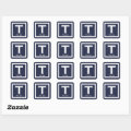 Navy Initial Name Kids Boy Party Back to School Square Sticker | Zazzle