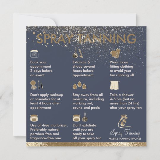 Navy Instruction Tips Spray Tan Aftercare Body Invitation | Zazzle.com