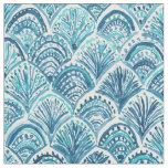 Aqua LIKE A MERMAID Nautical Fish Scales Pattern Fabric | Zazzle