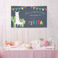 Navy Llama Fun Cactus Birthday Party Welcome Banner | Zazzle
