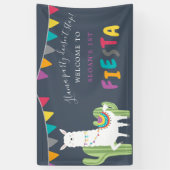 Navy Llama Fun Cactus Birthday Party Welcome Banner | Zazzle