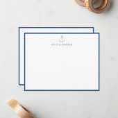 navy nautical minimalist personalized Stationery Note Card | Zazzle