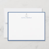 navy nautical minimalist personalized Stationery Note Card | Zazzle