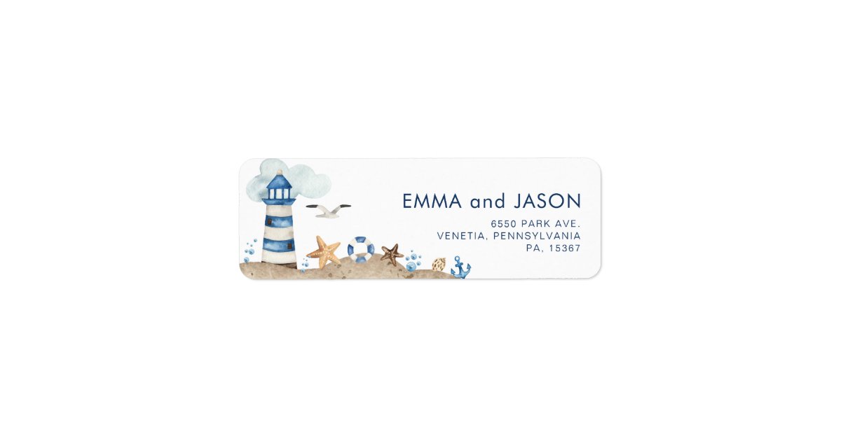 Navy Nautical Return Address Label | Zazzle