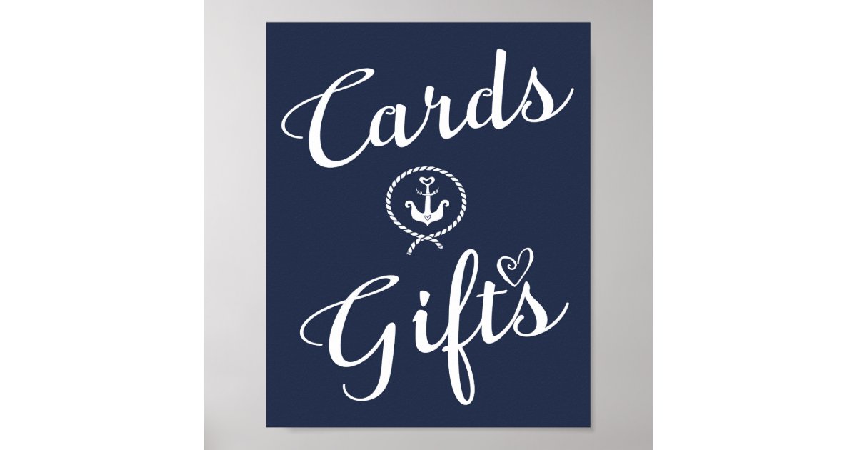 Navy Nautical wedding cards & Gift print | Zazzle