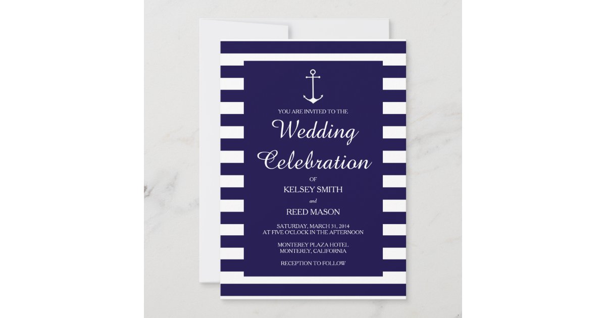 Navy Nautical : Wedding Invitations | Zazzle