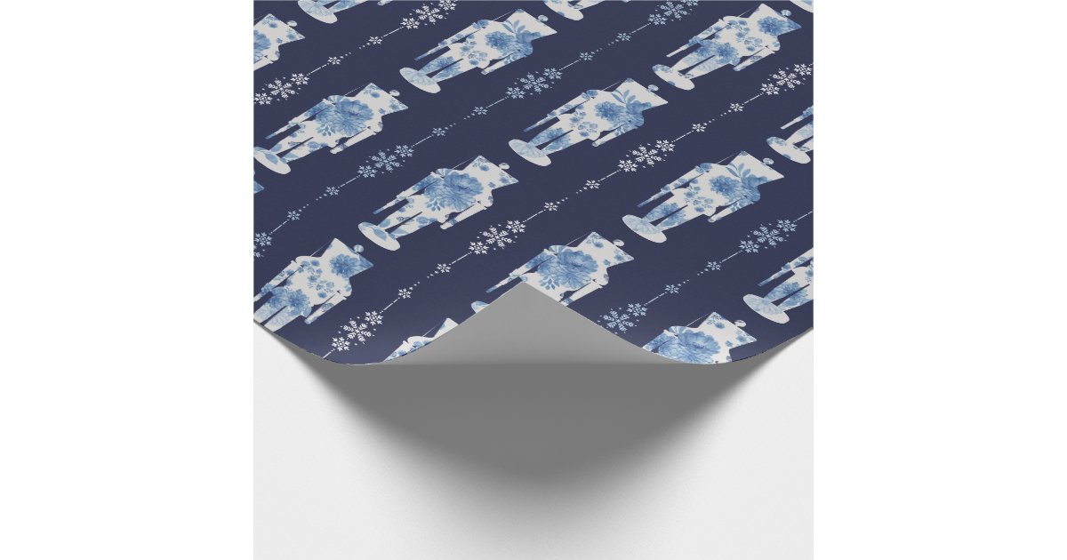 Navy Nutcracker Wrapping Paper | Zazzle