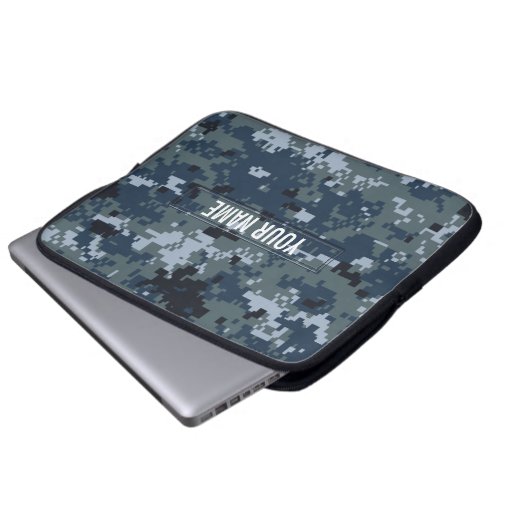 Navy NWU Camouflage Customizable Laptop Sleeve | Zazzle