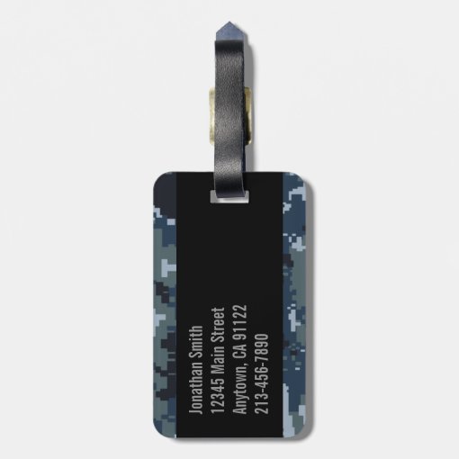 Navy NWU Camouflage Customizable Luggage Tag | Zazzle