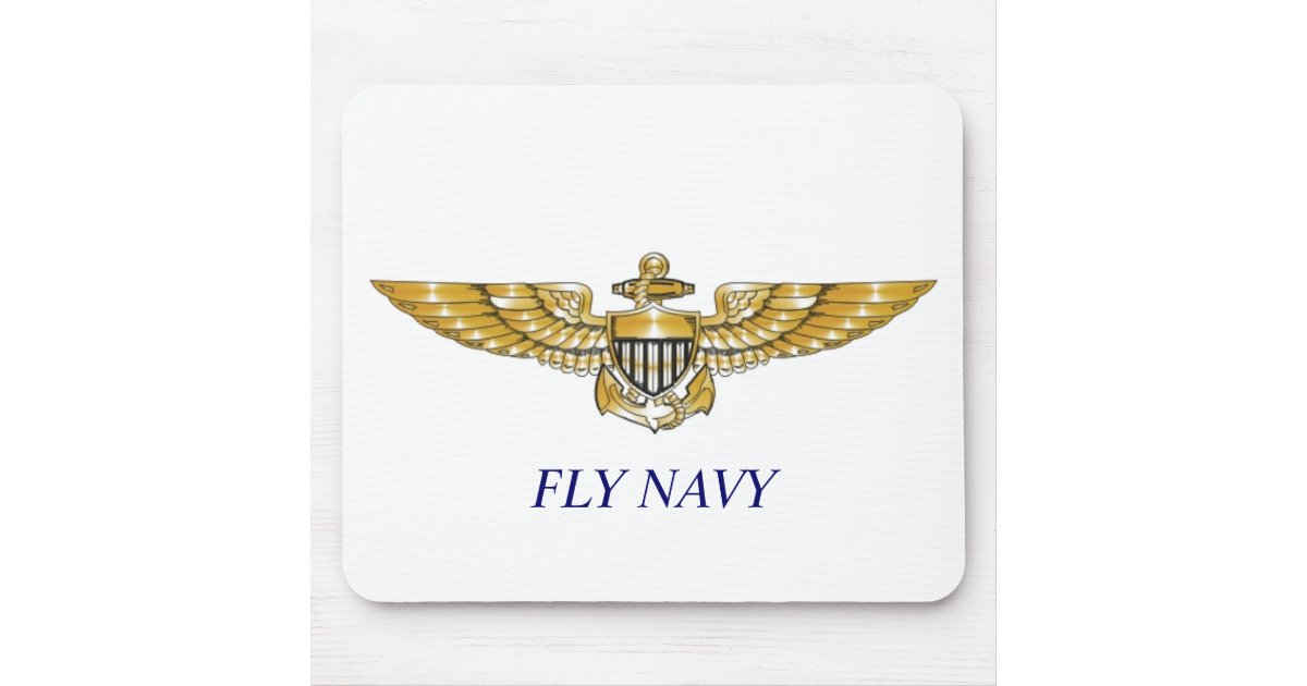 Navy_Pilot_Wings, FLY NAVY Mouse Pad | Zazzle