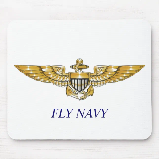 Navy_Pilot_Wings, FLY NAVY Mouse Pad | Zazzle