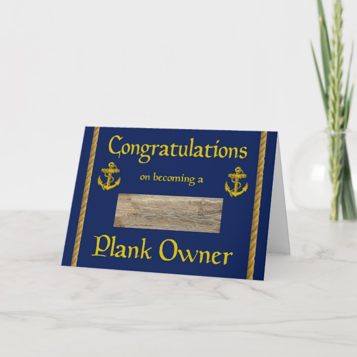 Navy Plank Owner Congratulations Card | Zazzle.com