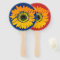 Navy Red Orange Yellow Sunflower Hand Fans | Zazzle