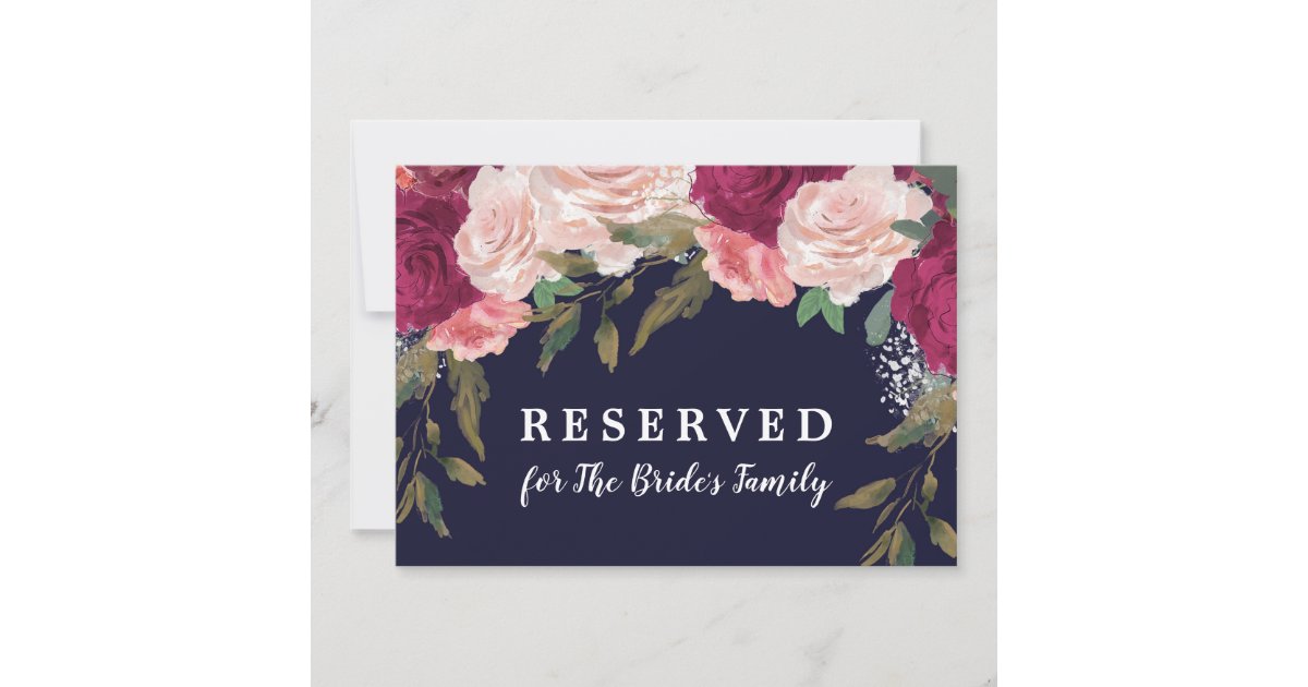 navy reserved for brides family card editable | Zazzle