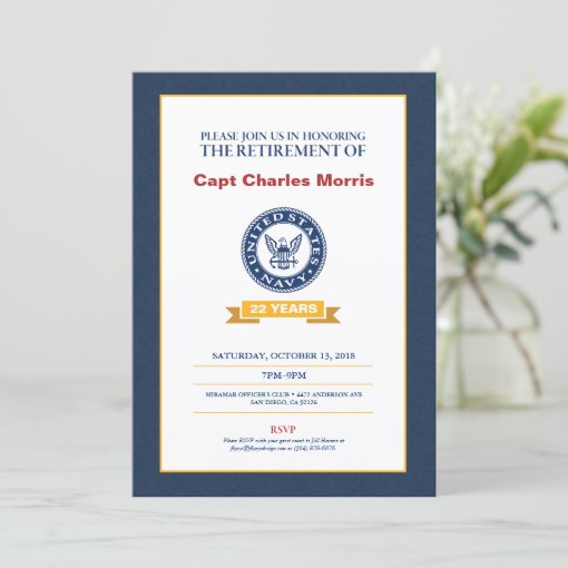 Navy Retirement Invitation | Zazzle