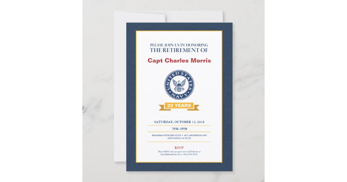 Navy Retirement Invitation | Zazzle