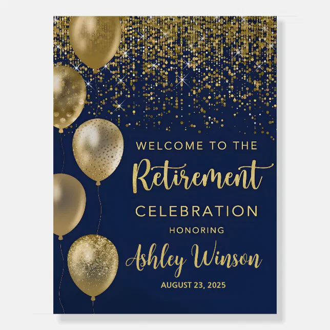 Navy Retirement Welcome Sign, Balloons Retirement Foam Board | Zazzle