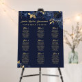 Navy Rose Swirl Gold Quinceanera Seating Chart Foam Board | Zazzle