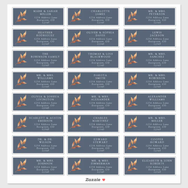 Navy Rust Guest Address Labels | Zazzle