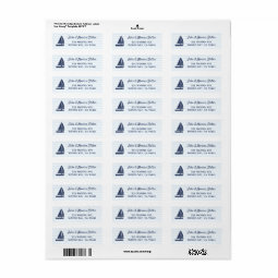 Navy Sailboat Nautical Return Address Label | Zazzle